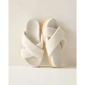 HAVEN WELL WITHIN Criss-cross Terry Slippers - Ecru