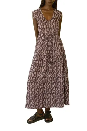 Ace & Jig Ace & Jig Jules V-Neck Belted Tiered Maxi Dress Hydrangea