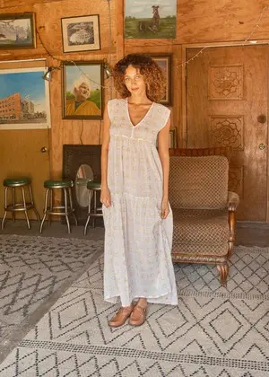 Ace & Jig Jules V-neck Belted Tiered Maxi Dress