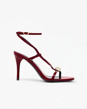 MI/MAI Terrence Jewel Detail Heeled Sandals - Red