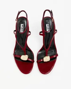 MI/MAI Terrence Jewel Detail Heeled Sandals - Red