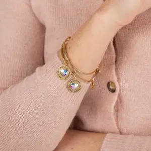 ALEX AND ANI Mother And Daughter Charm Bangle Set - Gold