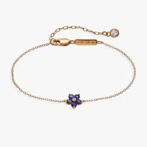 ALEX AND ANI Forget-me-not Flower Crystal Bracelet - Gold