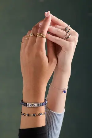 ALEX AND ANI Antique Evil Eye Stretch Bracelet