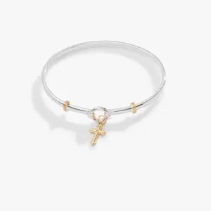 ALEX AND ANI Cross Clip Bangle - Silver