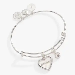 ALEX AND ANI Grandma Mother Of Pearl Bangle - Silver