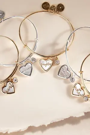 ALEX AND ANI Grandma Mother Of Pearl Bangle Bracelet - Silver