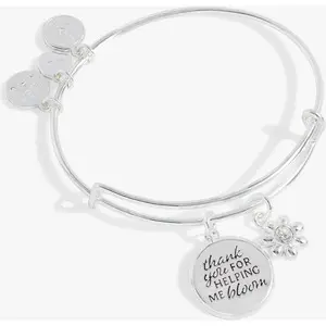 ALEX AND ANI Thank You For Helping Me Bloom' Charm Bangle - Silver