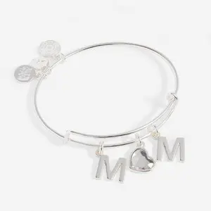 ALEX AND ANI Crystal Mom Bangle Bracelet - Silver