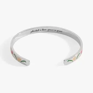 ALEX AND ANI Planted In Love" Floral Enamel Cuff Bracelet
