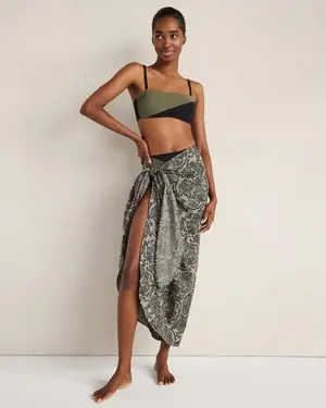 HAVEN WELL WITHIN Cotton Linen Sarong Green