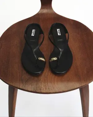 MI/MAI Juno Jewel Detail Flat Sandals