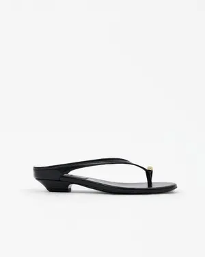MI/MAI Juno Jewel Detail Flat Sandals - Black