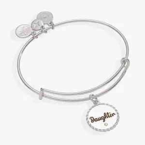 ALEX AND ANI Alex And Ani Daughter Charm Bangle Bracelet Silver