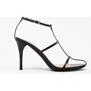 MI/MAI Gupta Patent Leather Heeled Sandals - Black