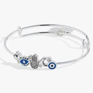 ALEX AND ANI Protection Inline Bangle - Silver