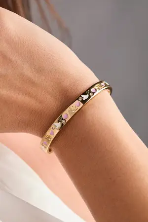 ALEX AND ANI Pray, Wait And Trust" Enamel Cuff Bracelet With Crystal Accents