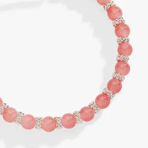 ALEX AND ANI Cherry Quartz Beaded Charm Bangle