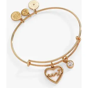 ALEX AND ANI Aunt" Mother Of Pearl Heart Charm Bangle - Gold