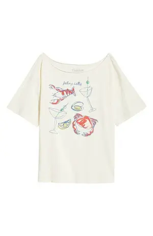 GOLDEN HOUR Off-the-shoulder Graphic T-shirt