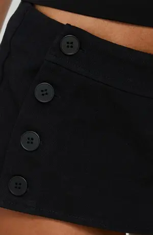 Princess Polly Bessi Button Trim Cotton Skort