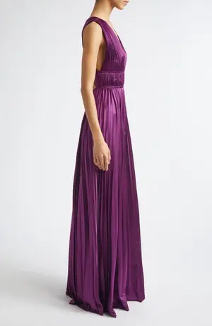 Ulla Johnson Lena Pleat Satin Gown