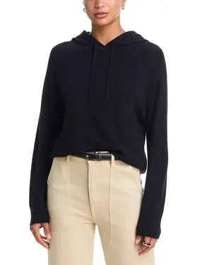 Aqua Cashmere Pullover Hoodie - Black