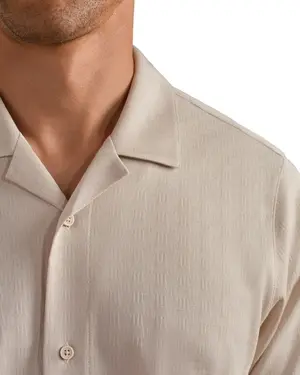 RHONE Palms Camp Collar Patterned Shirt