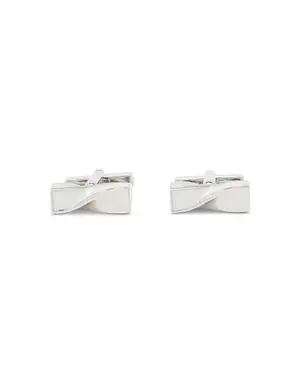REISS Carrick Twisted Bar Cufflinks - Silver