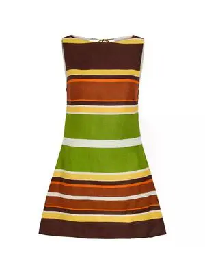 Faithfull The Brand Jacie Striped Mini Dress - Brown