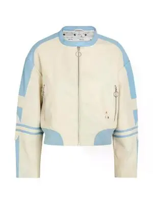 AN-Y1 Zip-up Leather Jacket - Neutrals