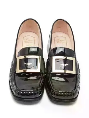 ROGER VIVIER Patent Leather Loafers With Gold-tone Buckle