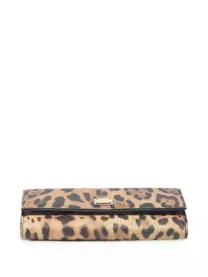 Dolce & Gabbana Leopard-print Canvas Continental Wallet