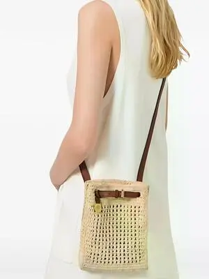 Mulberry Crochet Raffia Crossbody Bag