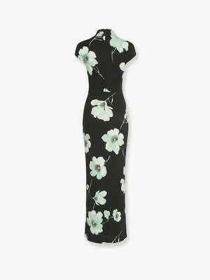 Alaïa Viscose Dress With Sakura Print