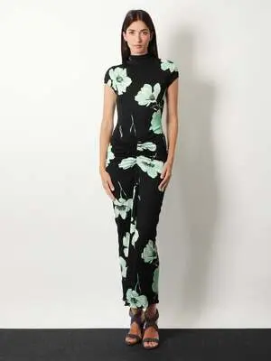 Alaïa Viscose Dress With Sakura Print