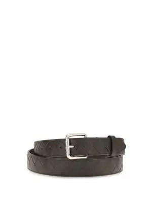 Bottega Veneta Intrecciato Woven Leather Belt - Brown