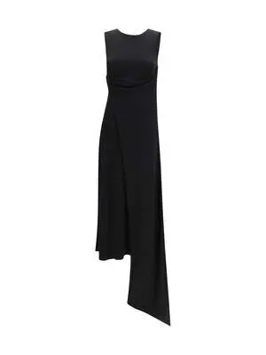 Ami Long Jersey Dress - Black
