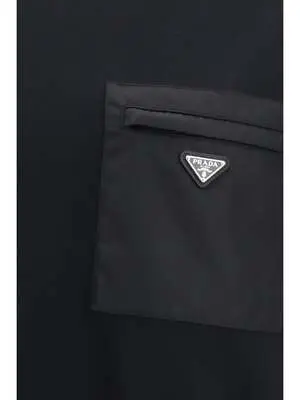 Prada Pocket T-shirt With Logo - Black