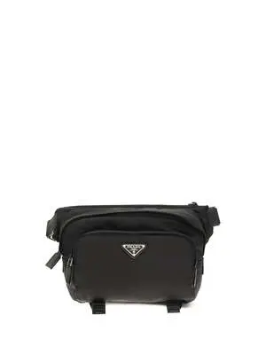 Prada Re-nylon And Saffiano Shoulder Bag - Black