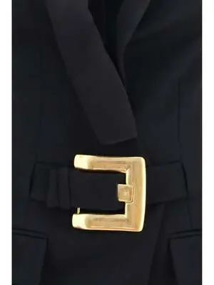 Balmain Grain De Poudre Belted Dress