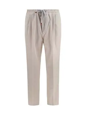 Brunello Cucinelli Brunello Cucinelli Corduroy Drawstring Pants Cream
