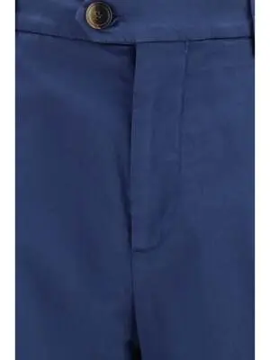 Brunello Cucinelli Cotton Blend Chino Pants - Blue