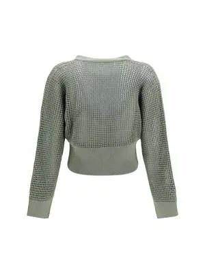 Brunello Cucinelli Sequined Mesh V-neck Cardigan