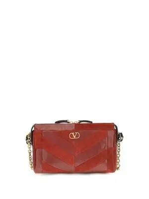 Valentino Garavani Panthea Shoulder Bag Chevron Pattern - Red
