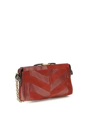 Valentino Garavani Panthea Shoulder Bag Chevron Pattern - Red