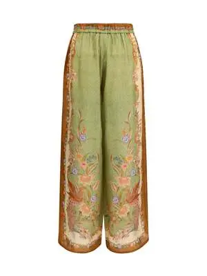 Zimmermann Indra Relaxed Silk Habotai Wide-leg Pants - Multicolor