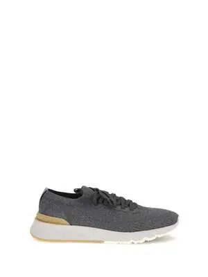 Brunello Cucinelli Cotton Lace-up Sneakers - Blue