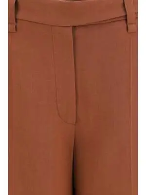 Brunello Cucinelli Cigarette Pants In Fluid Viscose And Linen Twill - Brown