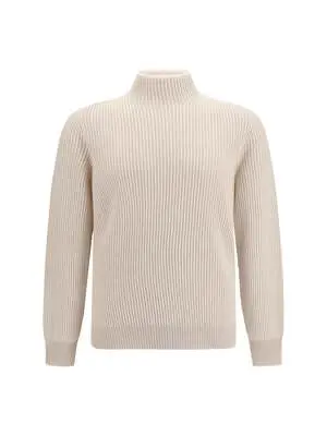 Brunello Cucinelli Cashmere Ribbed Turtleneck Sweater - Multicolor